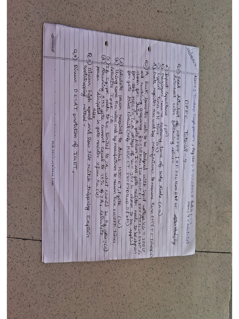 DPEC TUTORIAL 4 by Tirudeep | PDF