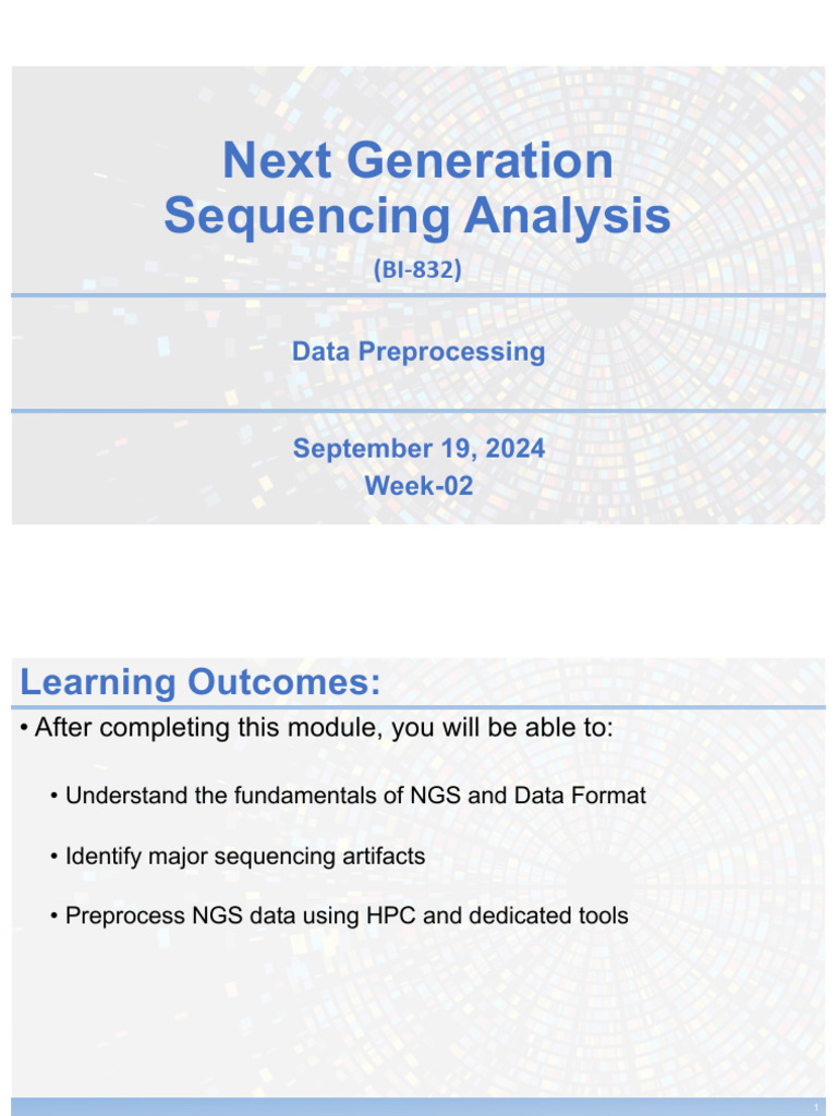 Next Generation Sequencing Analysis Lecture 03. | PDF | Dna Sequencing | Bioinformatics