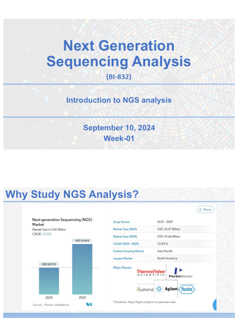 Next Generation Sequencing Analysis Lecture 01. | PDF | Dna Sequencing ...