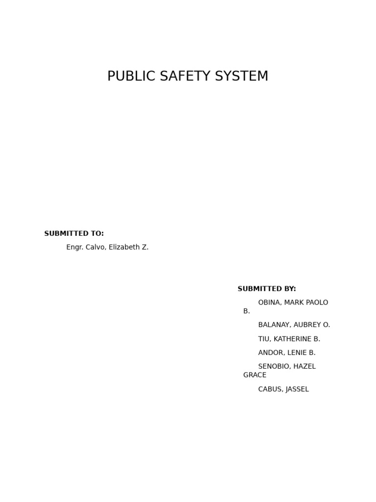 Smart Public Safety System Plan | PDF | Computer Security | Security