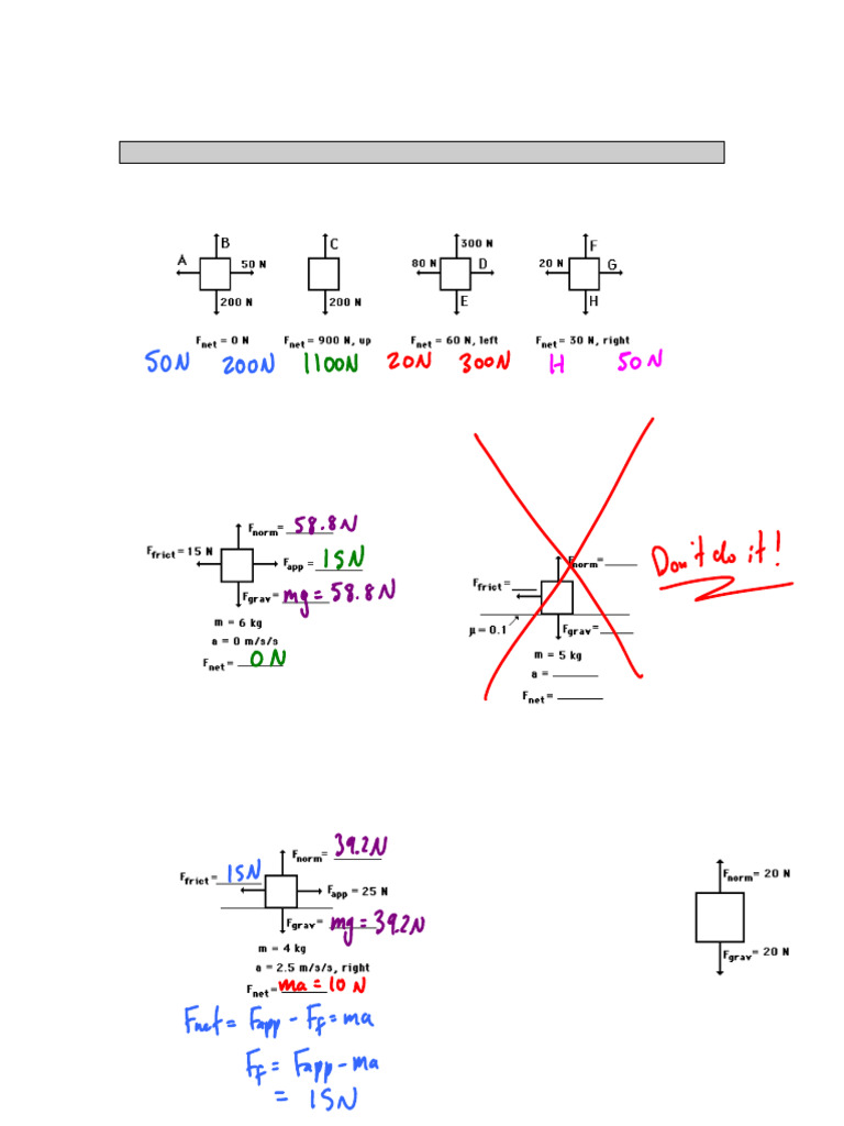 Newton's Law Problem Set Solutions | PDF | Force | Friction