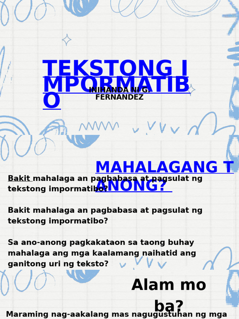 Tekstong Impormatibo | PDF