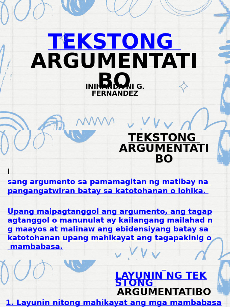 Tekstong Argumentatibo | PDF