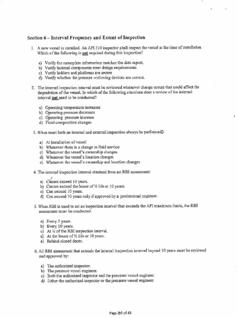 Api 510 Chapter 6 Mock Up | PDF | Electron | Physical Chemistry