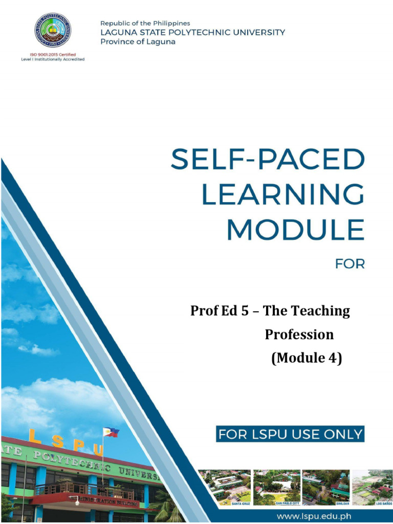 SLM 4 Prof Ed 5 1st Sem AY 2024 2025 MGIS | PDF | Teachers ...