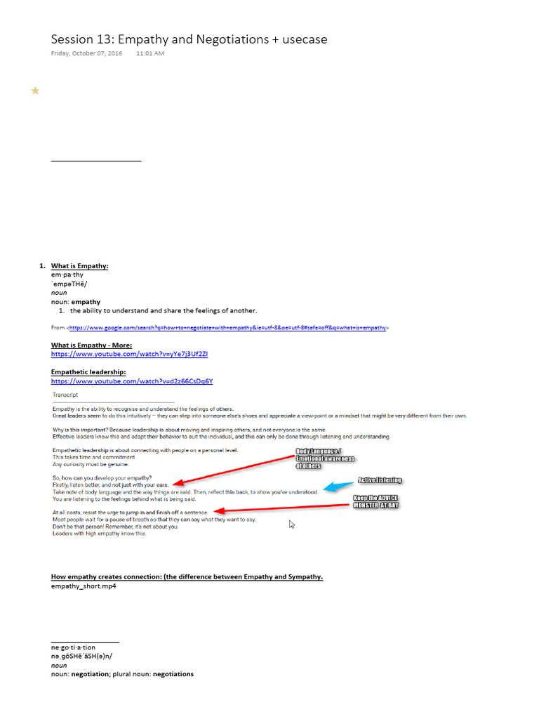 Empathy's Role in Effective Negotiation | PDF | Negotiation | Empathy