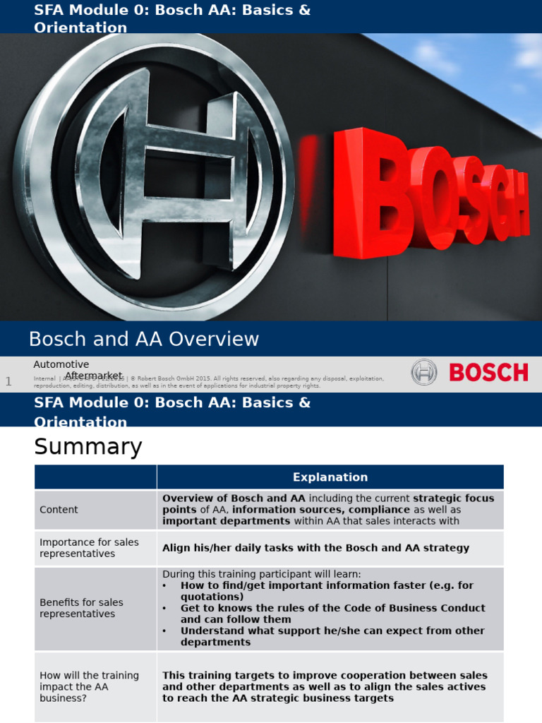 Module 0 Bosch AA | PDF