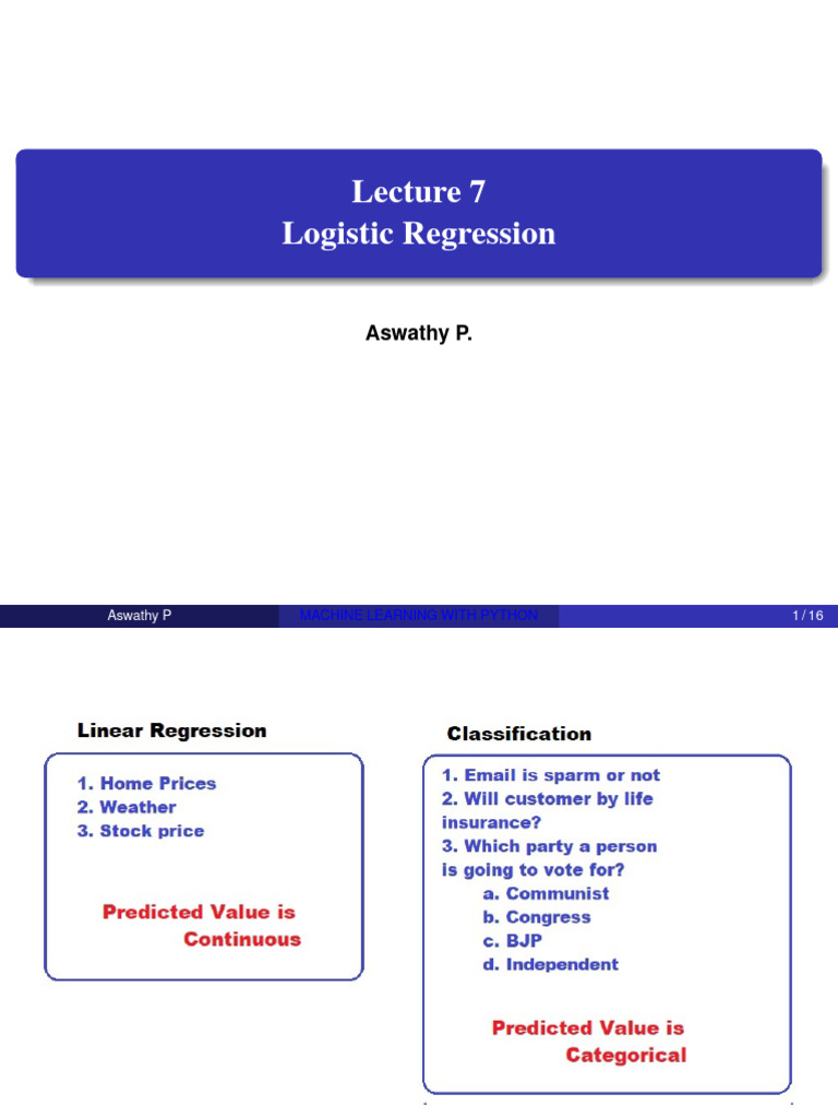 Logistic Regression Overview | PDF