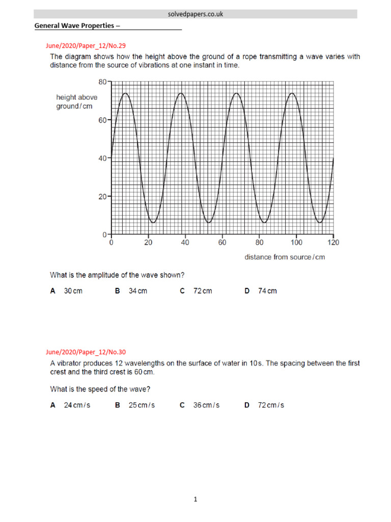 2020-General-Wave-Properties-O-Level-5054 | PDF