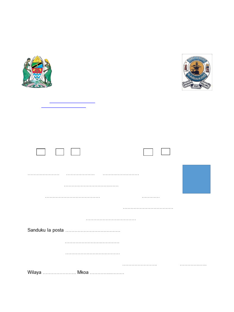 Shirika La Masoko Ya Kariakoo: Fomu Ya Usajili Wafanyabiashara SEHEMU A ...