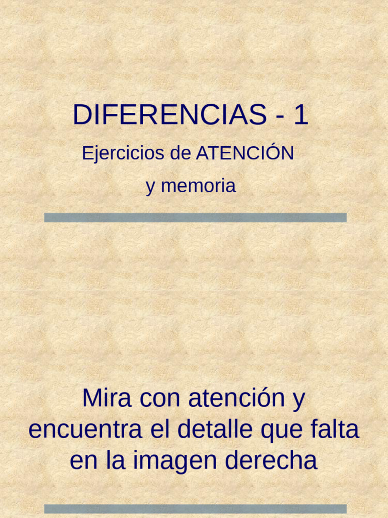 Diferencias 2 - Ejercicios de Atencion y Memoria | PDF