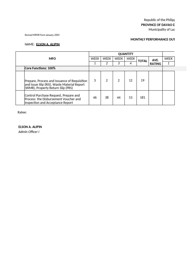 MPOR Elson Alipin | PDF