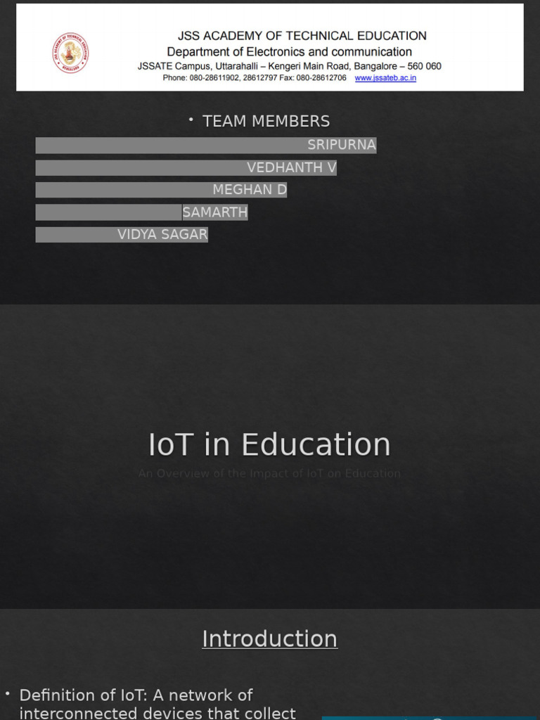 IoT in Education | PDF | Internet Of Things | Computer Science