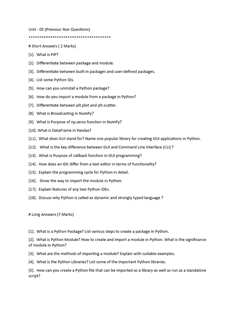 Python Programming Questions & Answers | PDF | Python (Programming Language) | String (Computer ...