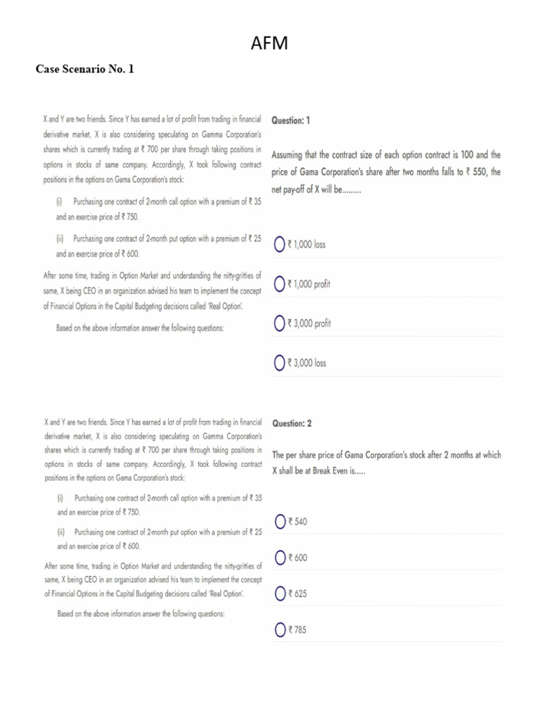 AFM Case Scenarios by CA Ajay Agarwal | PDF