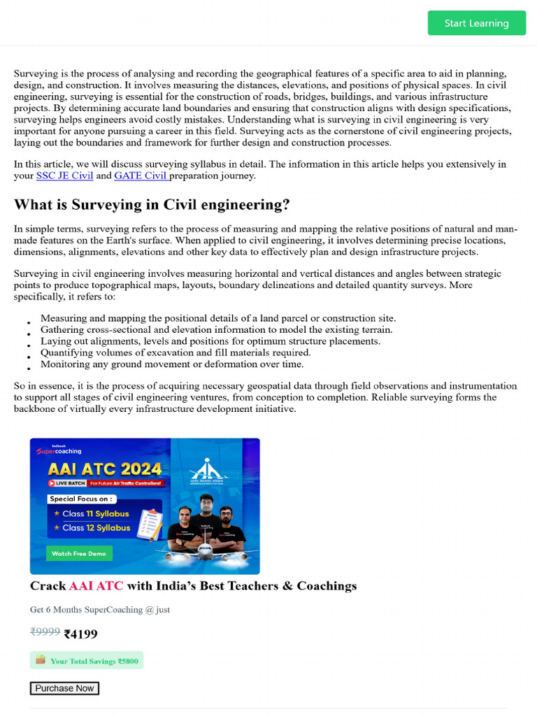 What Is Surveying in Civil Engineering - Download Subject Notes & Free ...