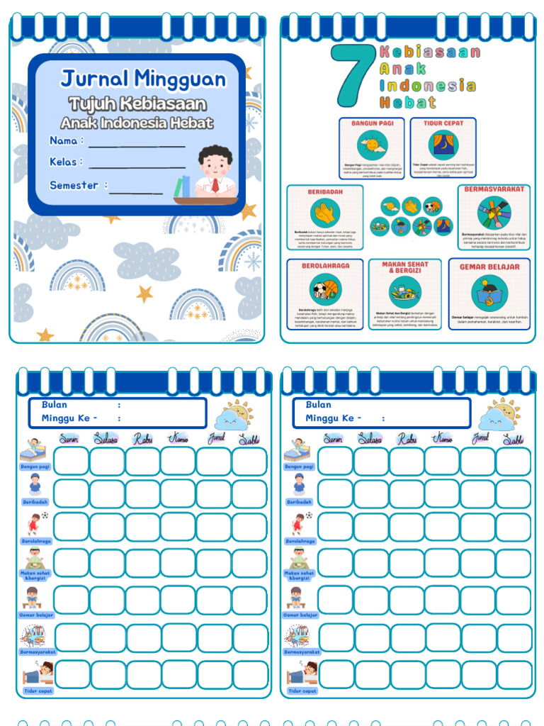 Jurnal 7 Kebiasaan Anak Indonesia Hebat (Mingguan) | PDF