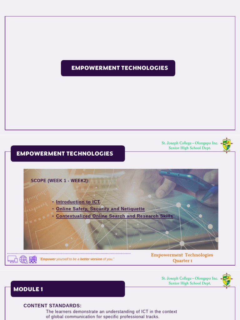 Lesson 1 EmpTech2024 | PDF | Educational Technology | Information And Communications Technology
