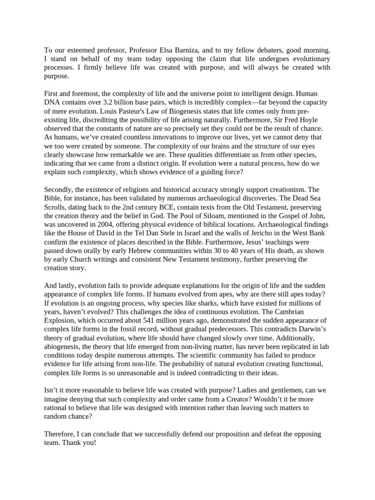 Creation | PDF | Evolution | Creationism