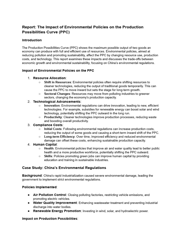 Report - The Impact of Environmental Policies On The Production ...