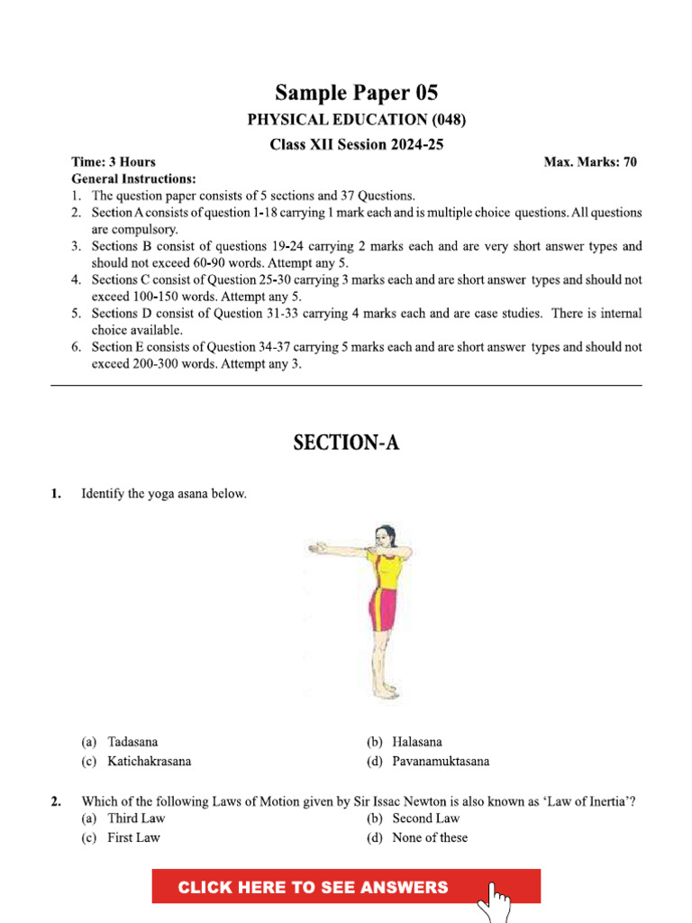 CLASS-XII_PE_ Sample Paper -05 | PDF