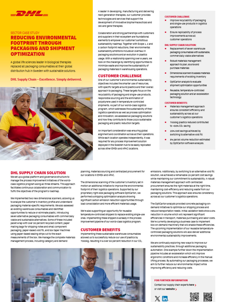 DHL Sustainability Case Study Reducing Environmental Footprint Through ...