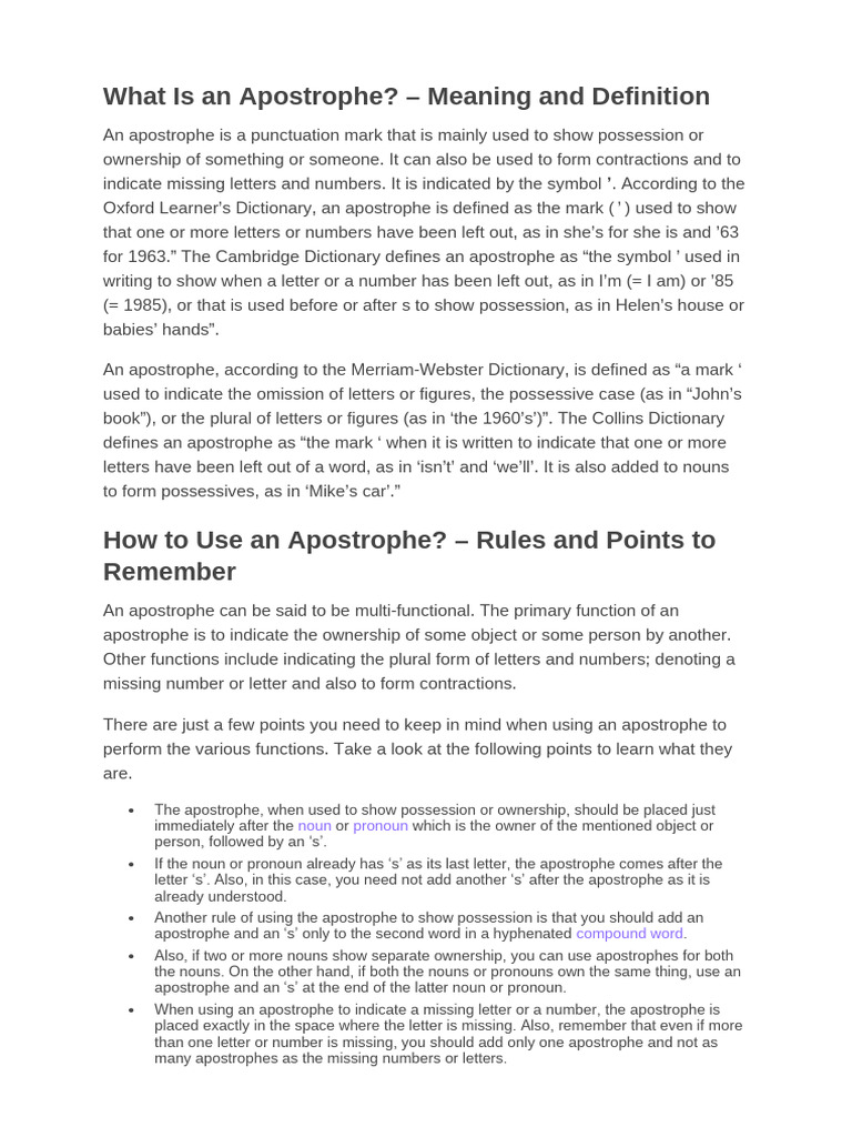 What Is an Apostrophe | PDF | Pronoun | Word