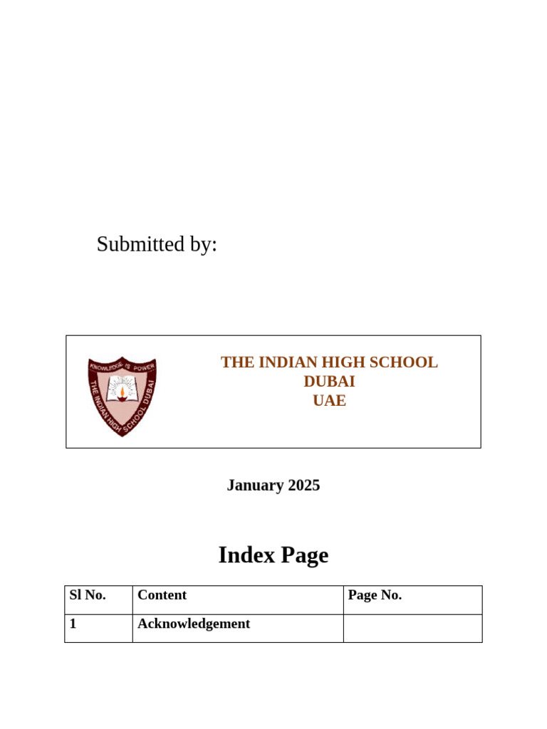 Grade 11 - Project Report - An Outlook | PDF