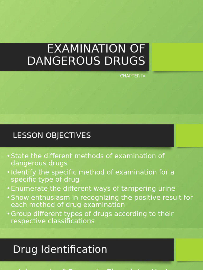 Methods for Examining Dangerous Drugs | PDF | Chemistry | Physical Sciences