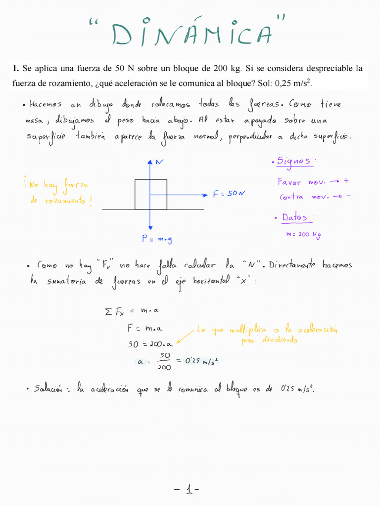 Dinámica Ejercicios Resueltos | PDF