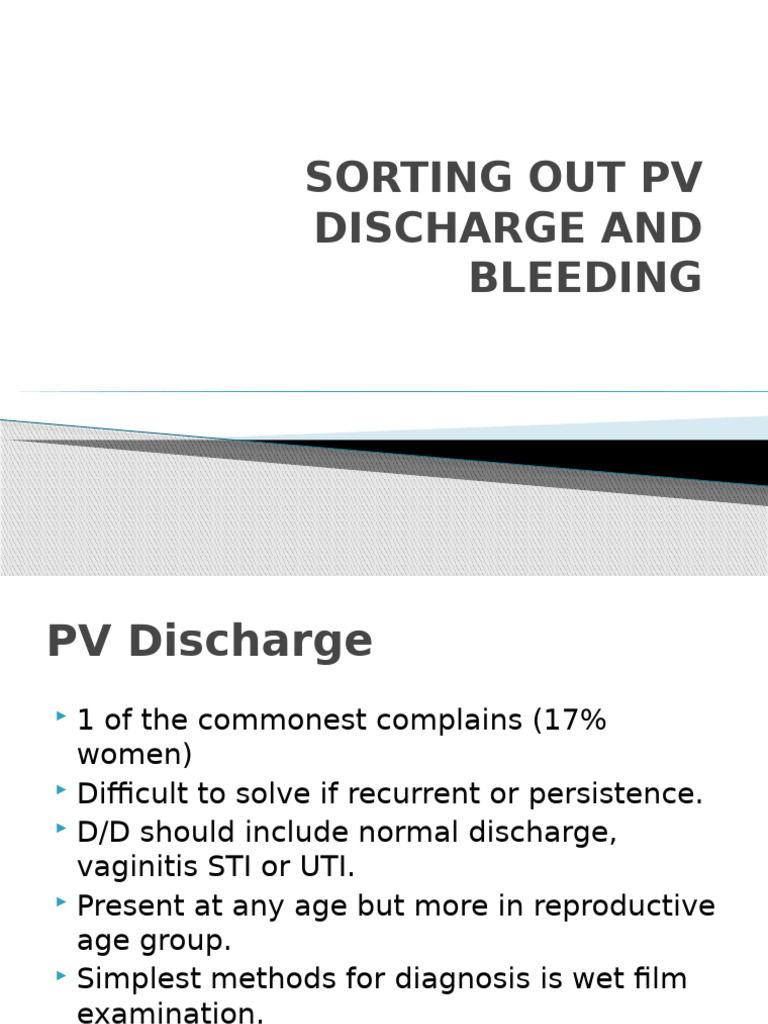 17. Sorting Out PV DIscharge and Bleeding | PDF | Clinical Medicine | Sexual Anatomy
