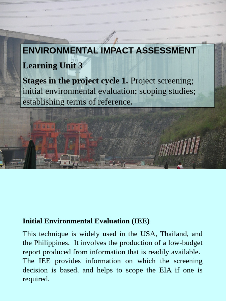 SPG8013 - Learning Unit 3B | PDF | Environmental Impact Assessment | Environmental Impact Statement