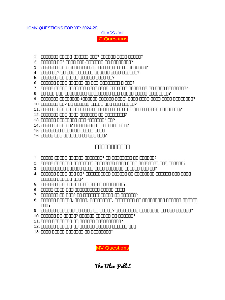 Icmv Ye 2024 25 | PDF