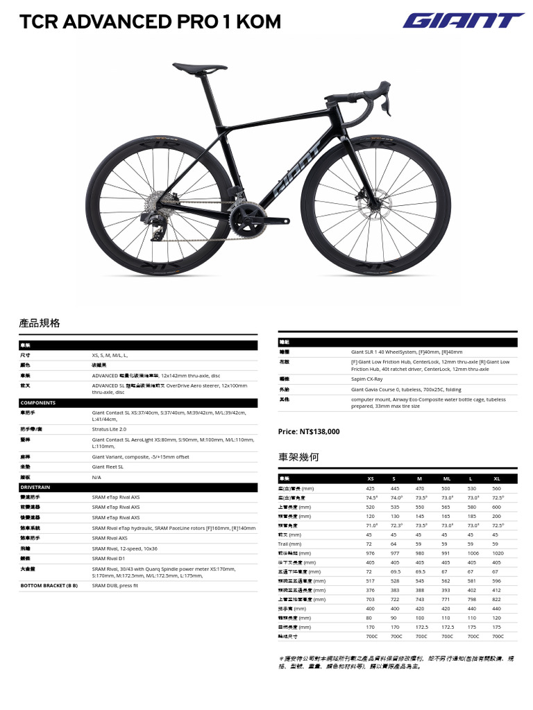 Giant TCR Advanced Pro 1 Kom | PDF