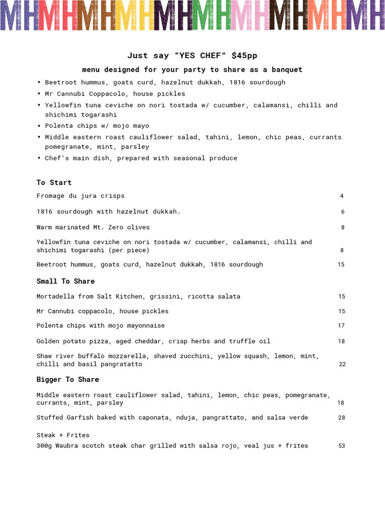 Dining Cellar Door Bar Graze Autumn2023 TEMP MENU | PDF | Middle ...