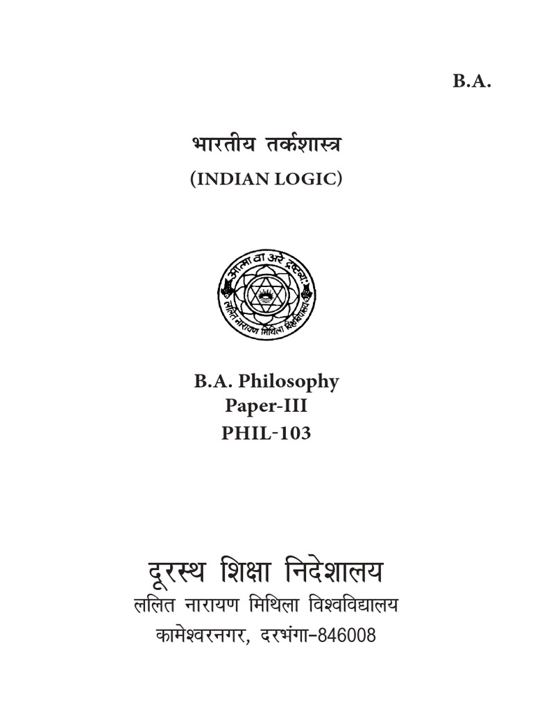 B.A PHI.Indian Logic_Paper III-min | PDF | Logic | Reasoning