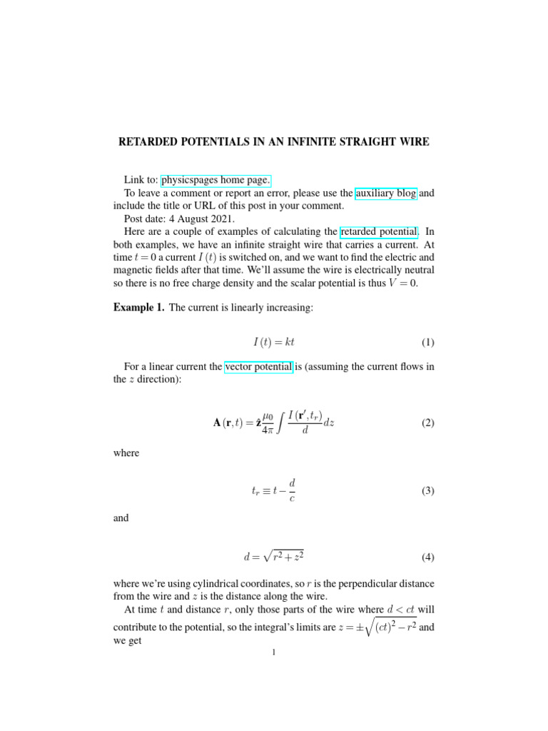 Electrodynamics: Retarded Potentials | PDF | Classical Mechanics | Mechanics