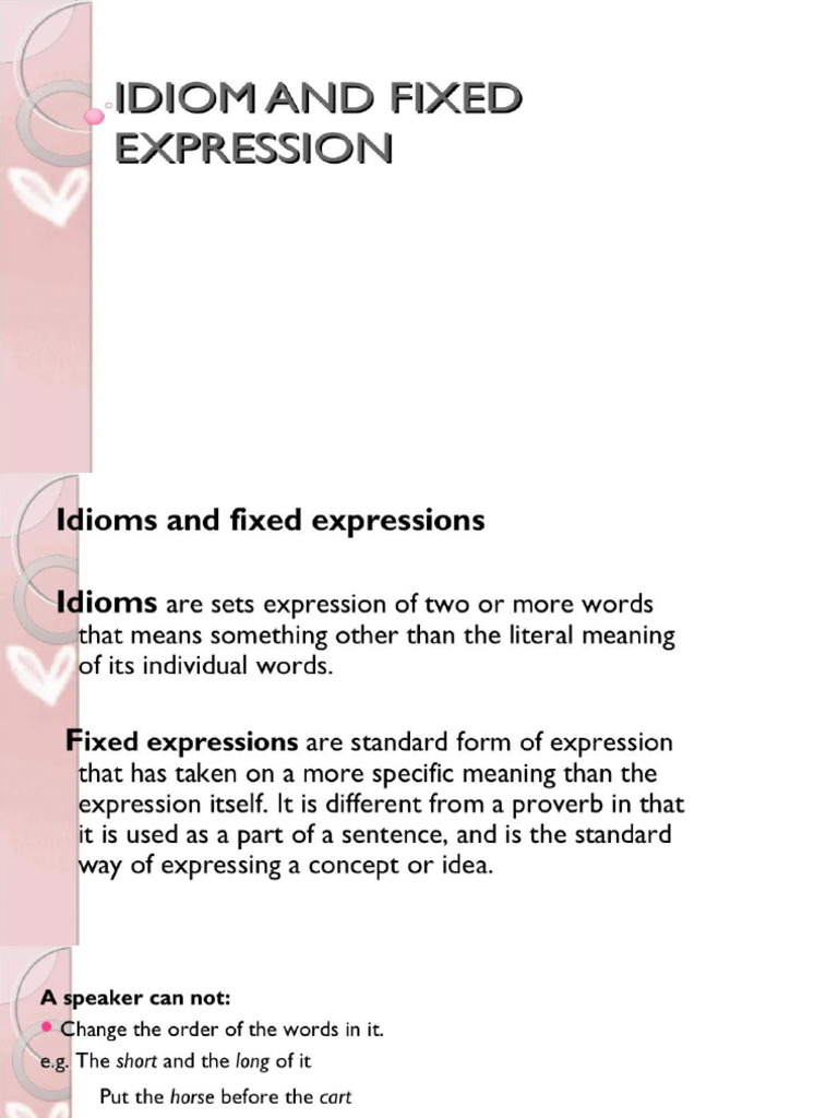 Práctica IV - Clase 13 _ Idioms and Fixed Expressions | PDF