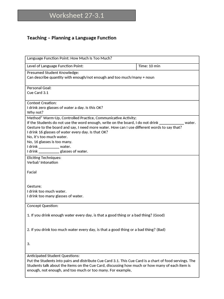 Teaching Language Functions: Quantity | PDF