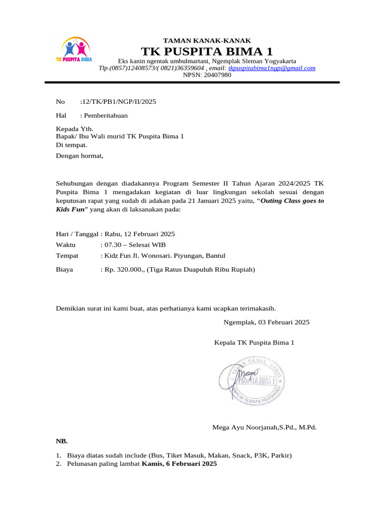 Undangan Outbond 9 Okt 2024 | PDF