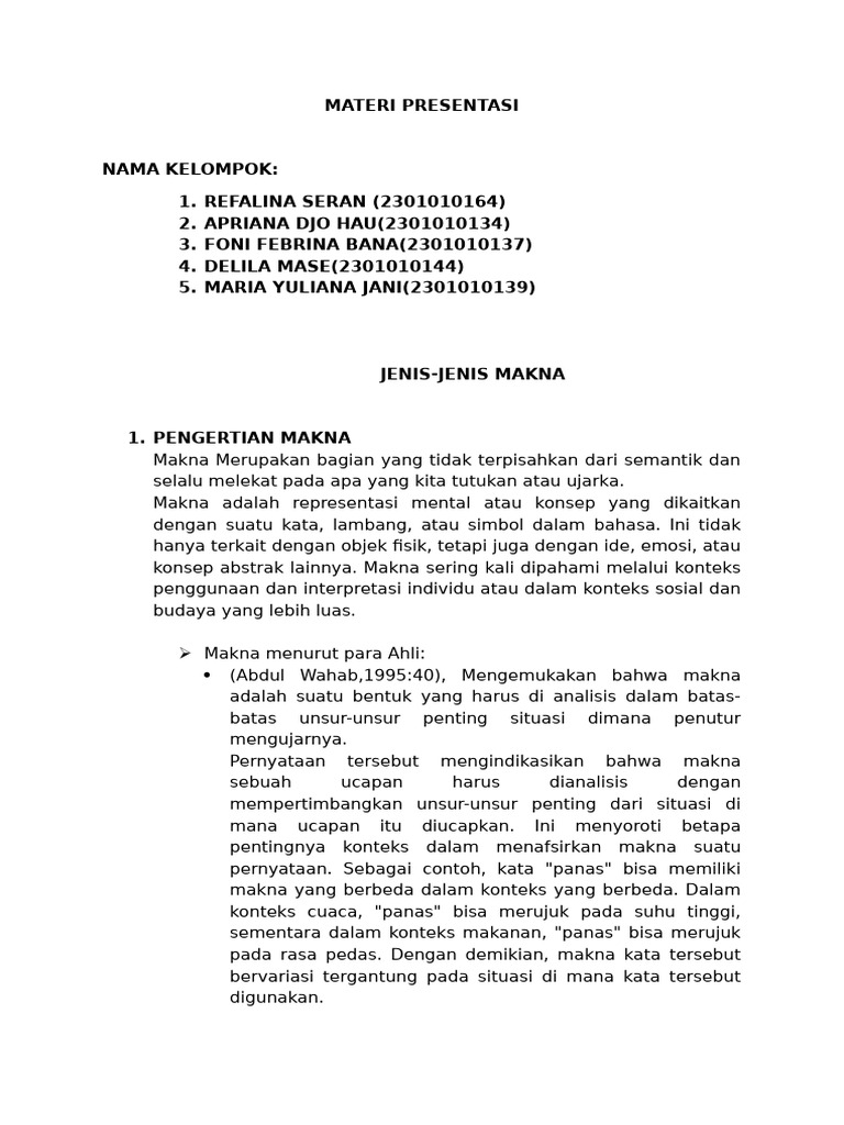 Meteri Presentasi Semantik | PDF
