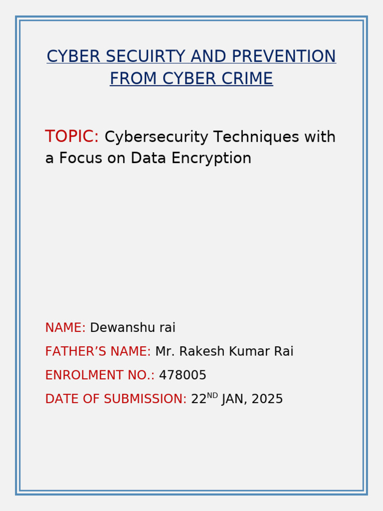 Cyber Security Cover Page | PDF