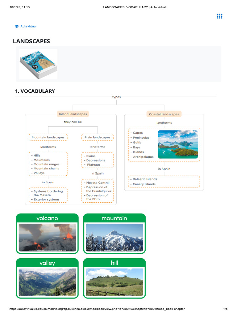 Student Guide: Landscape Vocabulary | PDF