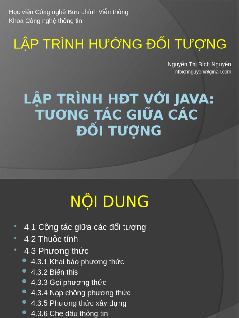 Lap Trinh Huong Doi Tuong - T3 (TT) | PDF