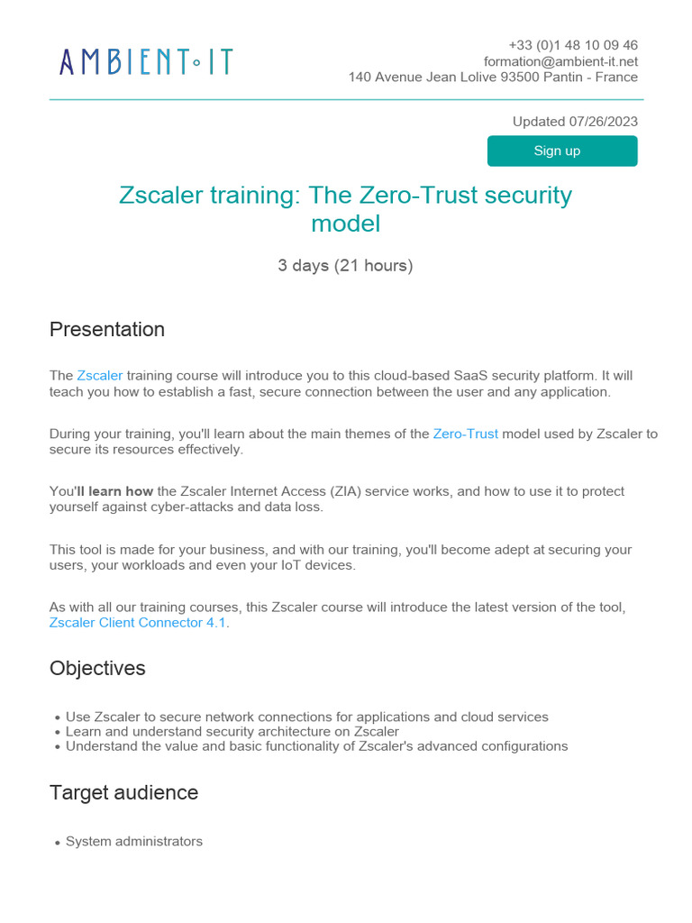 Zscaler Cloud Security Training Course | PDF | Cloud Computing | Public ...