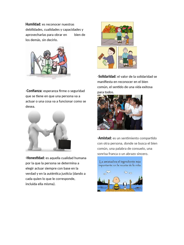 20 Valores Con Su Definicion | PDF | Sufrimiento | Psicología Social