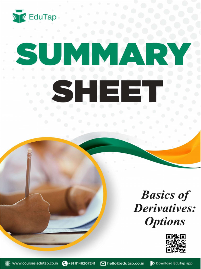 Basics of Derivatives - Options | PDF | Option (Finance) | Derivative (Finance)