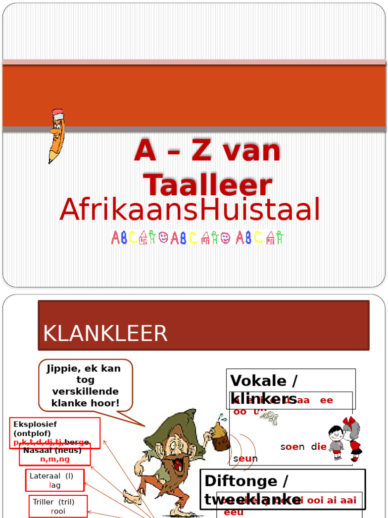 A - Z Van Afrikaans | PDF