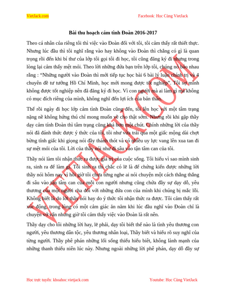 Bai Thu Hoach Cam Tinh Doan | PDF