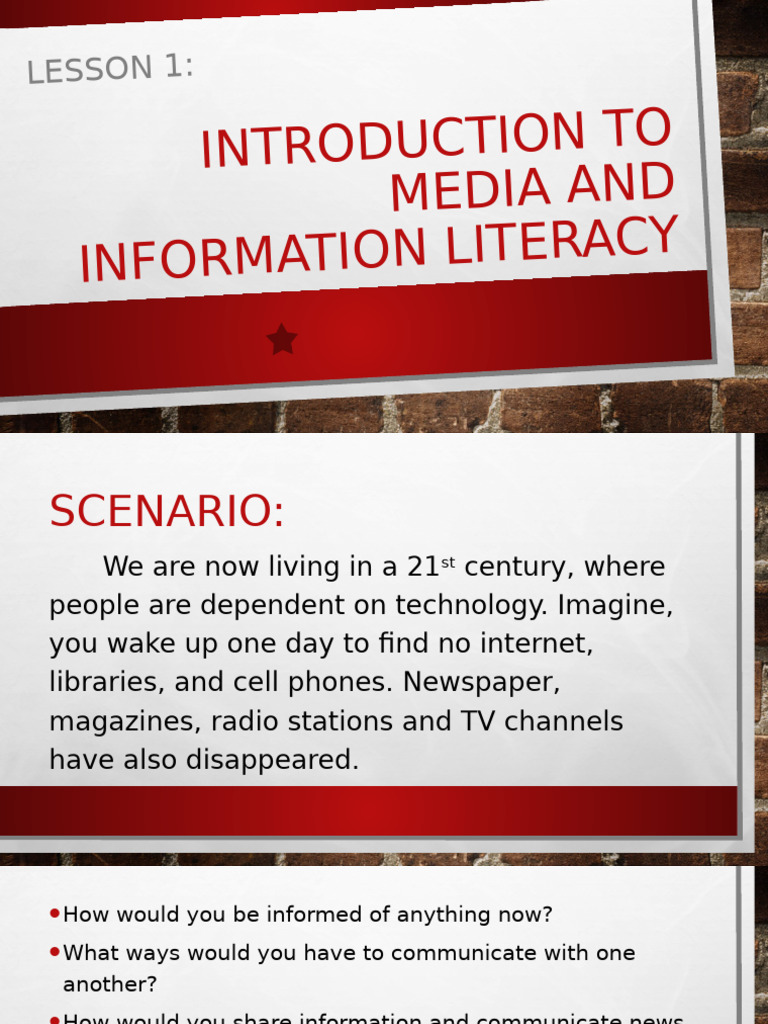 Q1 Lesson 1 PPT in MIL | PDF | Information | Information Literacy